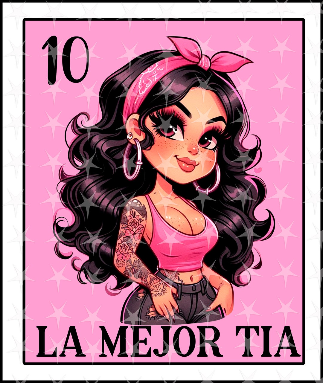 La Mejor Tia Loteria Card: Spanish Sublimation Design (PNG Digital ...