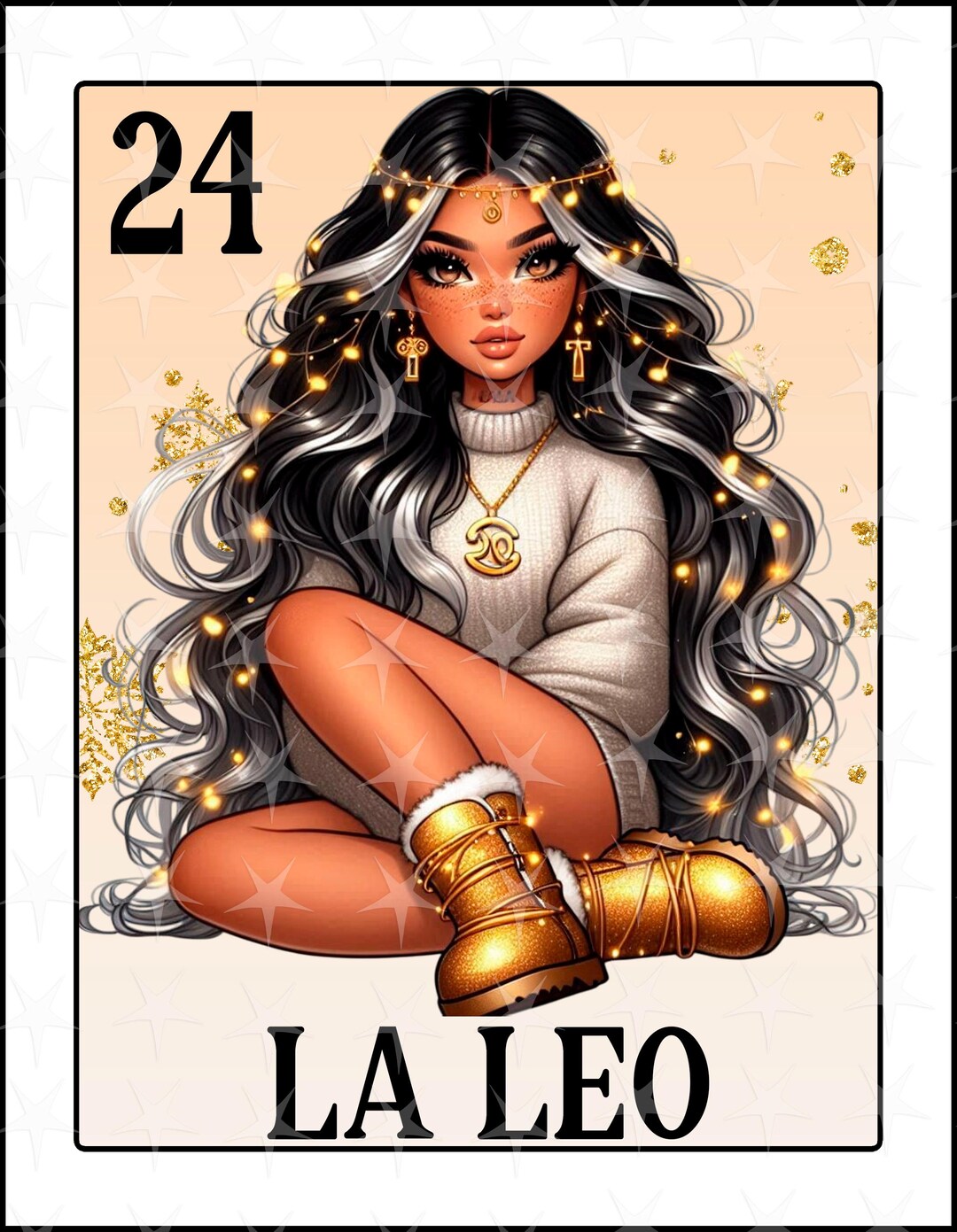 Loteria Card En Espanol, La Leo, Chicana Chola Zodiac Chibi Style, Leo Latina PNG for DTF ...