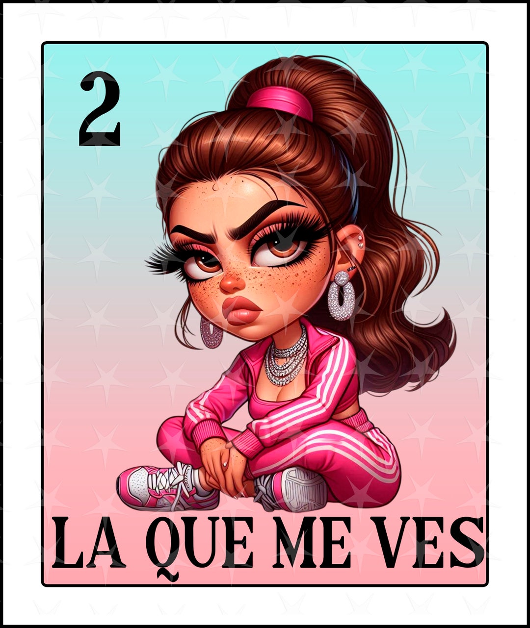 Loteria Card En Espanol, Sublimation Design, Cute La Que Me Ves Design ...