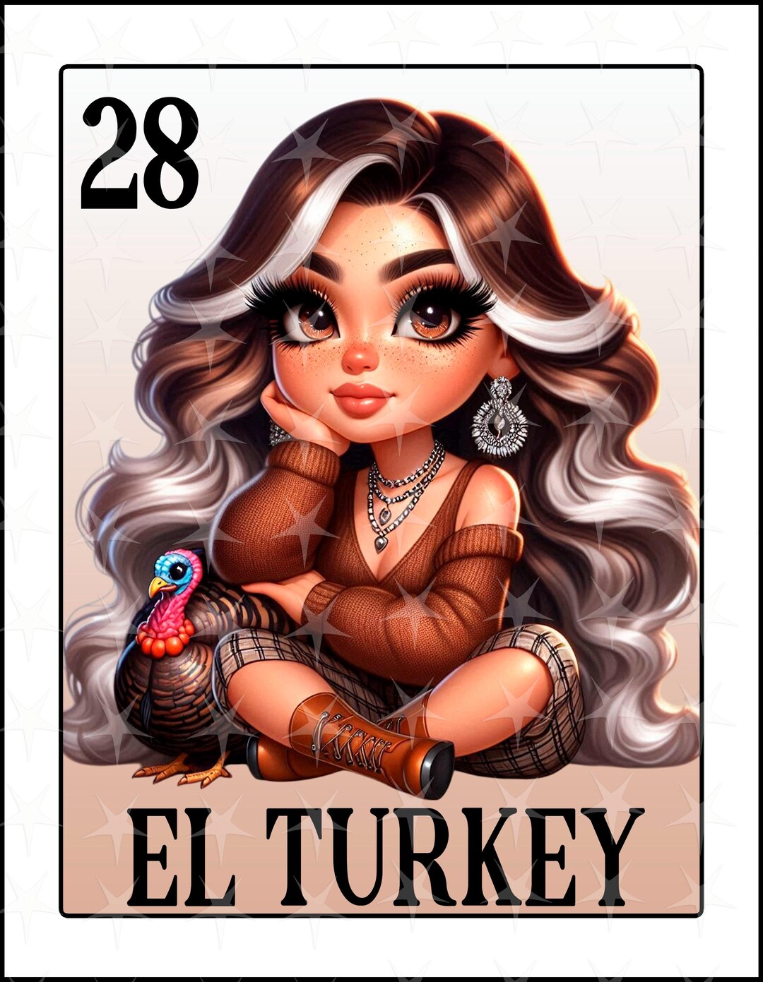 Loteria Card En Espanol, El Turkey Loteria Card, Cute Chibi Girl Png ...