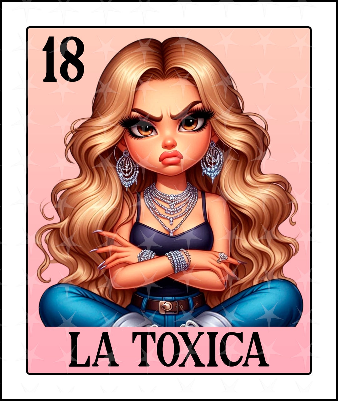 Loteria Card En Espanol, Sublimation Design, Cute La Toxica Design ...