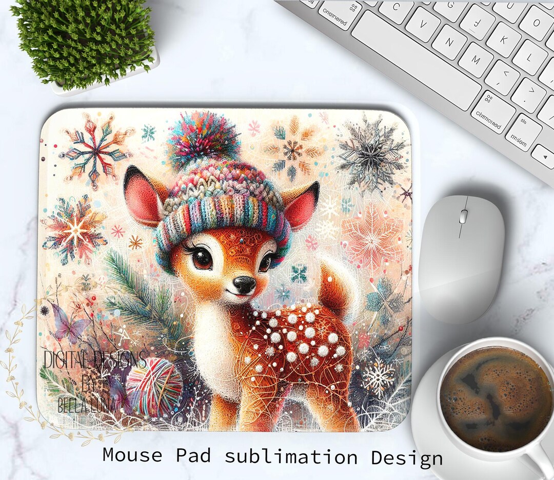 Christmas Reindeer Mouse Pad PNG, Festive Design (digital Download) - Etsy