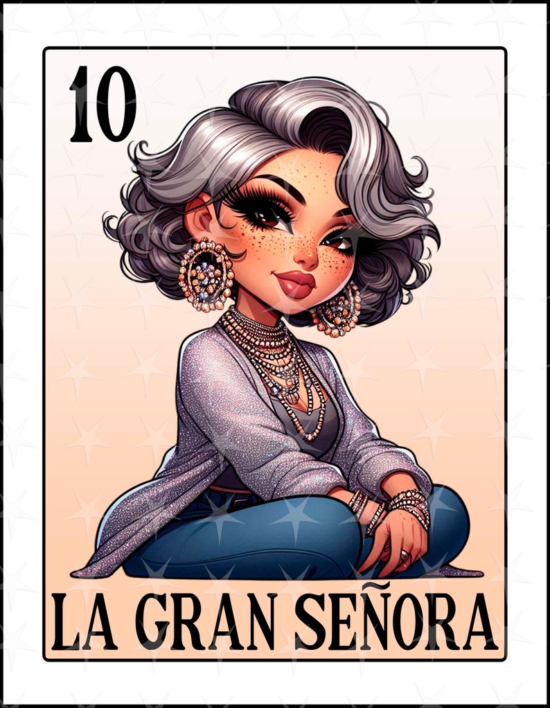 Loteria Card En Espanol, Sublimation Design, La Gran Senora Design PNG ...