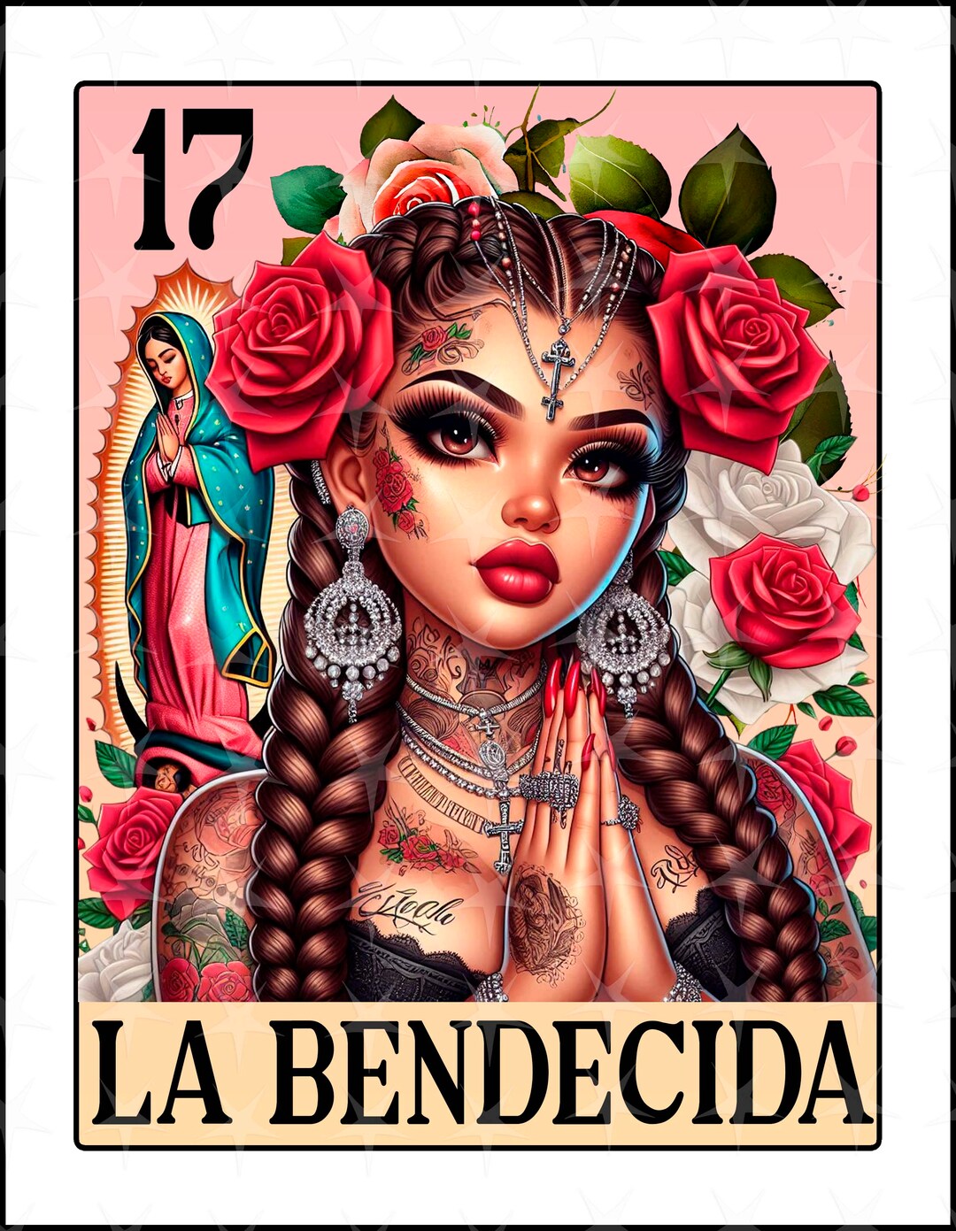 Loteria Card En Espanol, Sublimation Design, Cute La Bendecida Design ...