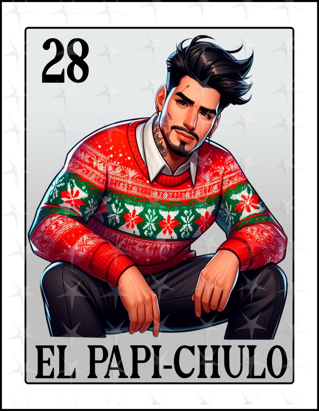 Loteria Card En Espanol, Sublimation Design, El Papi-chulo Loteria Card, Instant Download ...