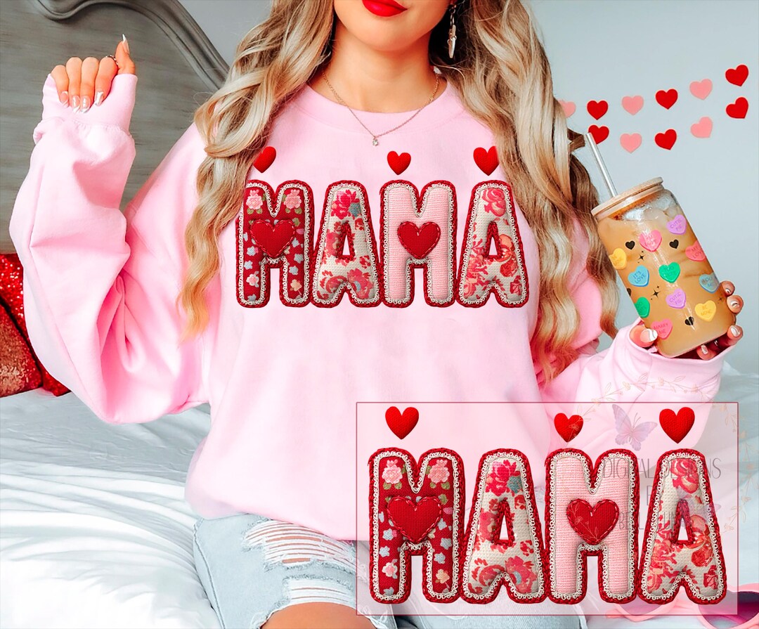 Patchwork Mama Design, Valentine's Day Mama Png, Mother's Day Mama Lace ...