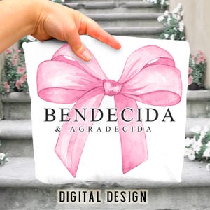 Bendecida Y Agradecida Spanish Bible Verse Sublimation Design (digital ...