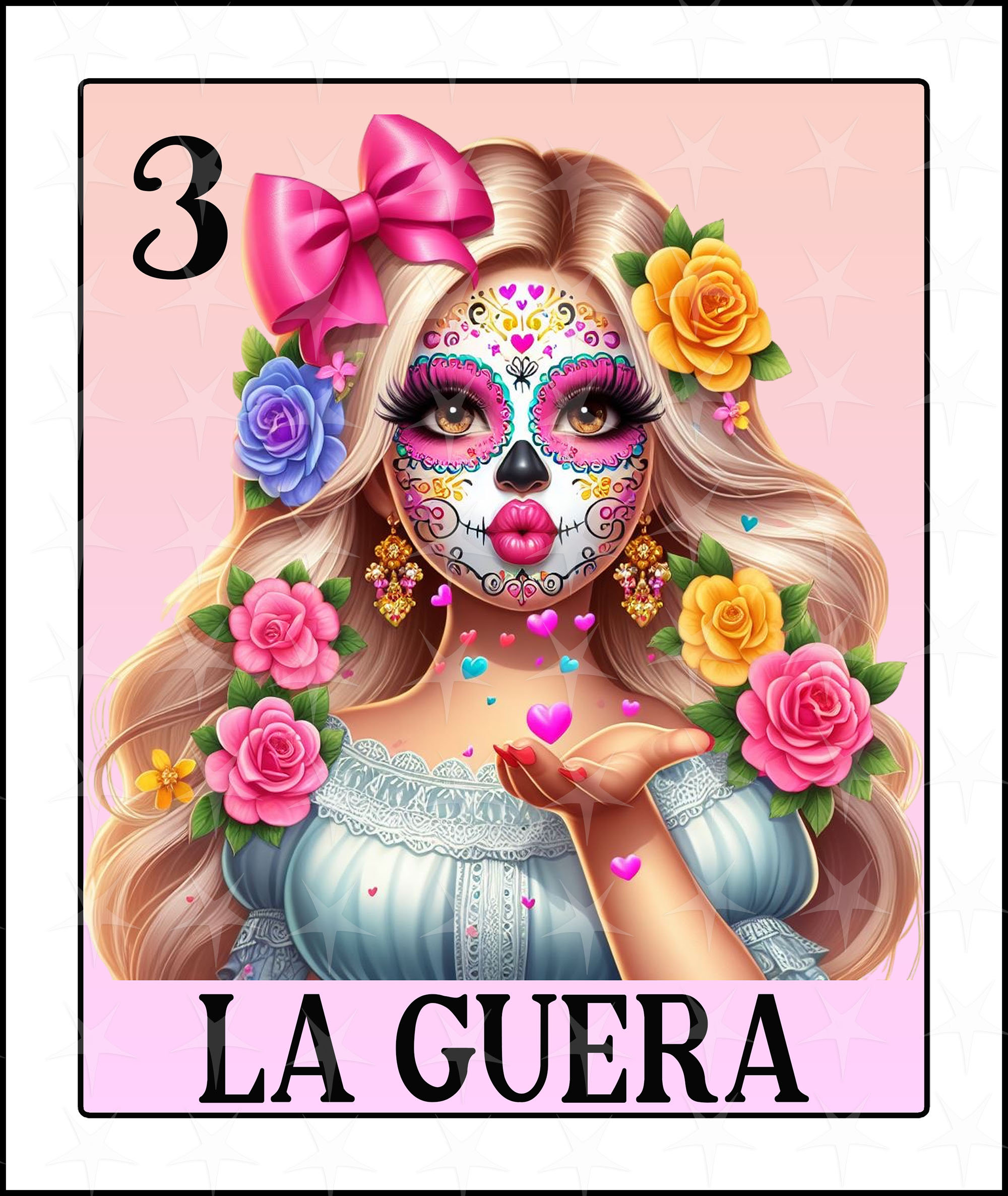 La Guera Loteria Card Sublimation Design: Spanish Skeleton (digital ...