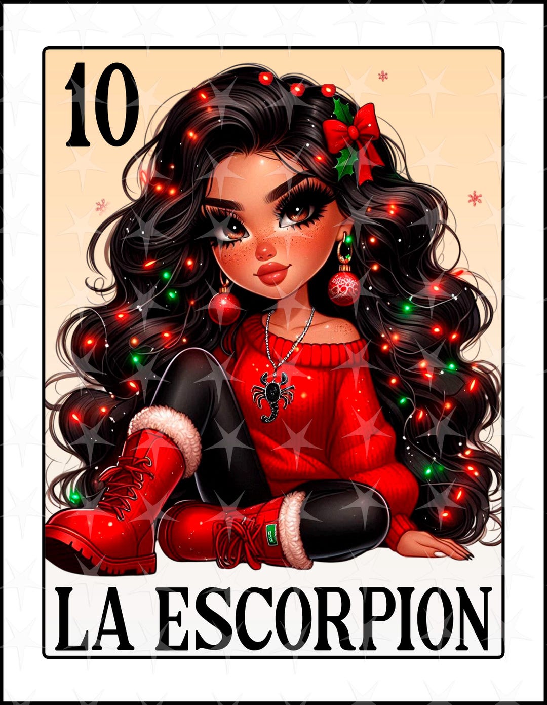 Loteria Card En Espanol, La Escorpion, Chola Zodiac Chibi Style ...