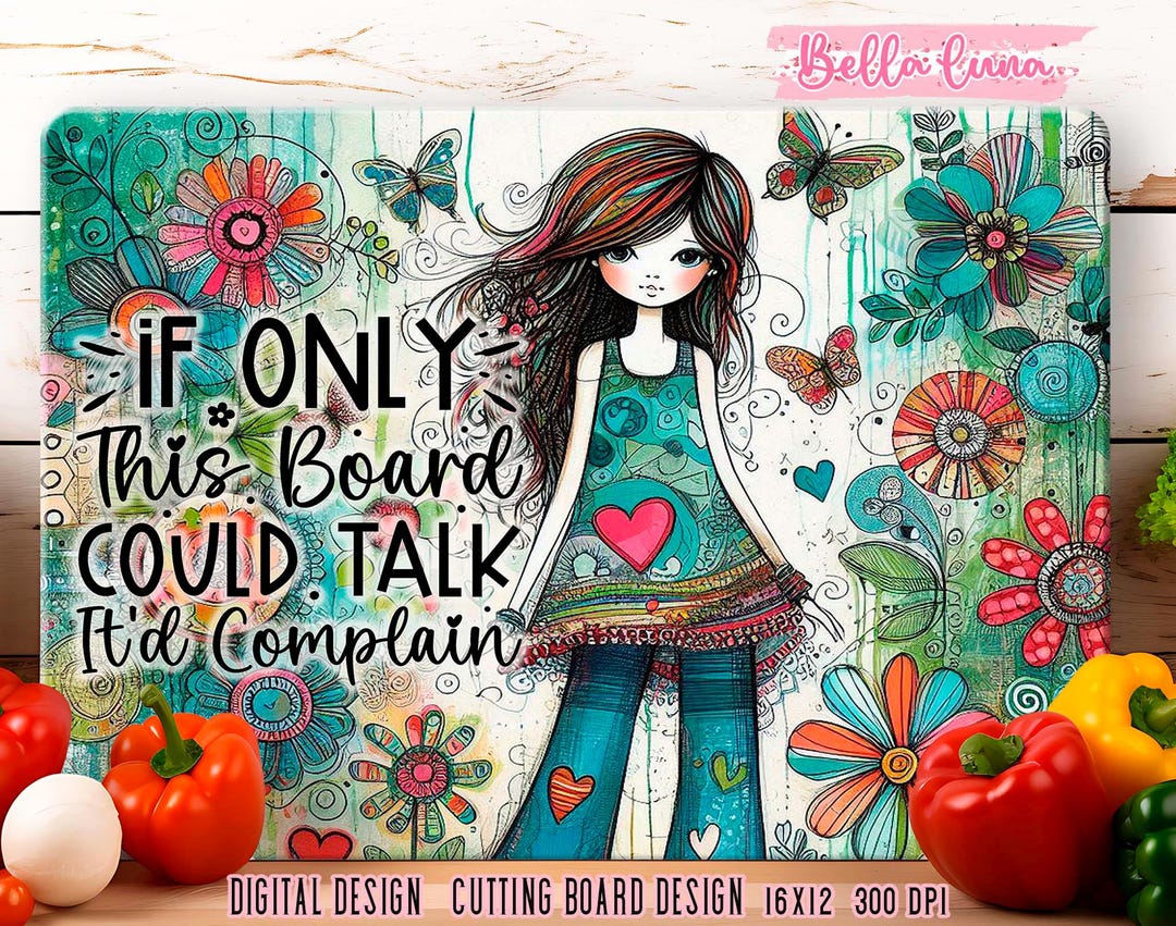 Cute Cutting Board Sublimation Design, Kitchen Cutting Board Digital ...