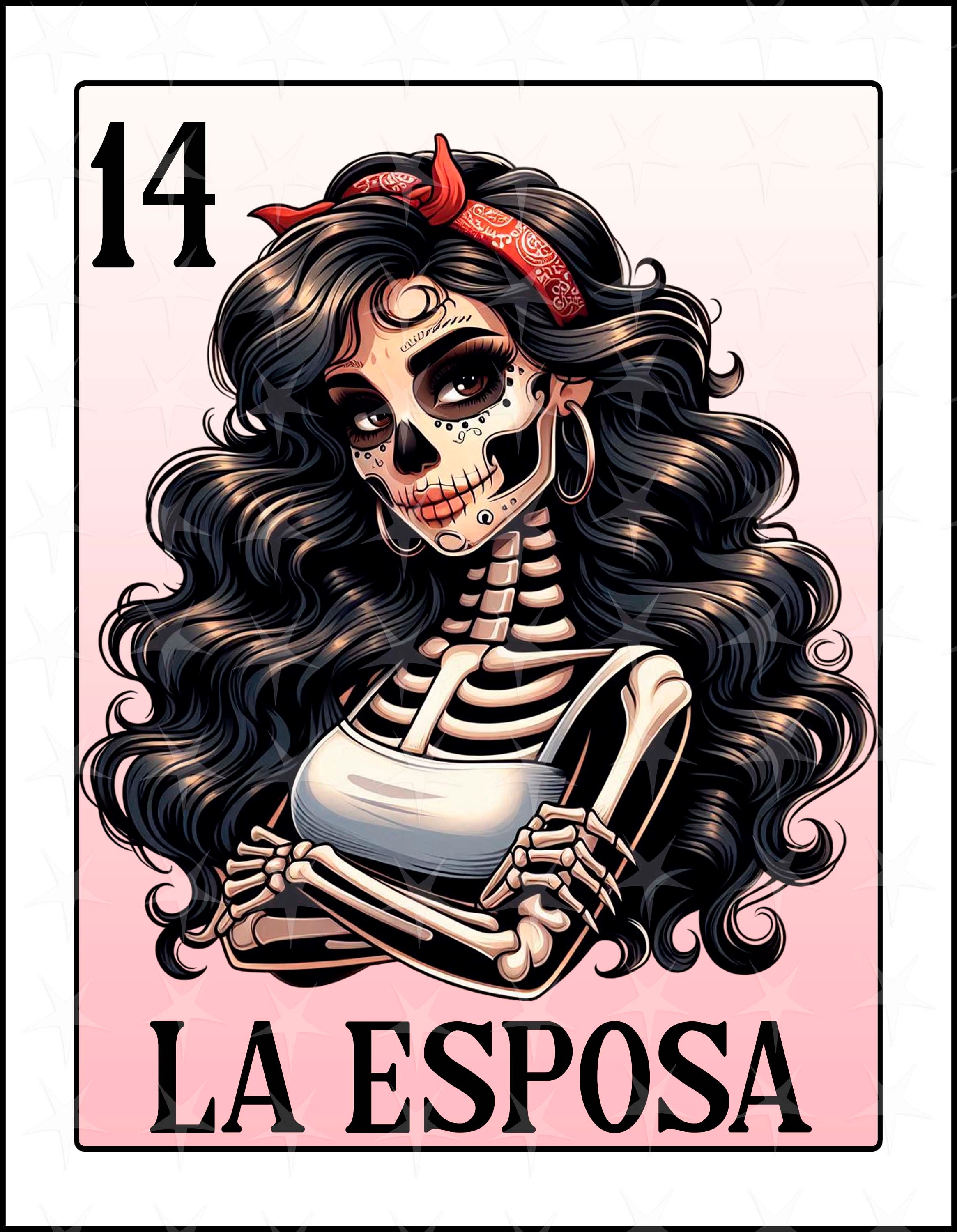 La Esposa Skeleton PNG: Loteria Card Sublimation Design (digital ...