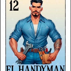 Loteria Card En Espanol, Sublimation Design, El Handyman Digital Card ...