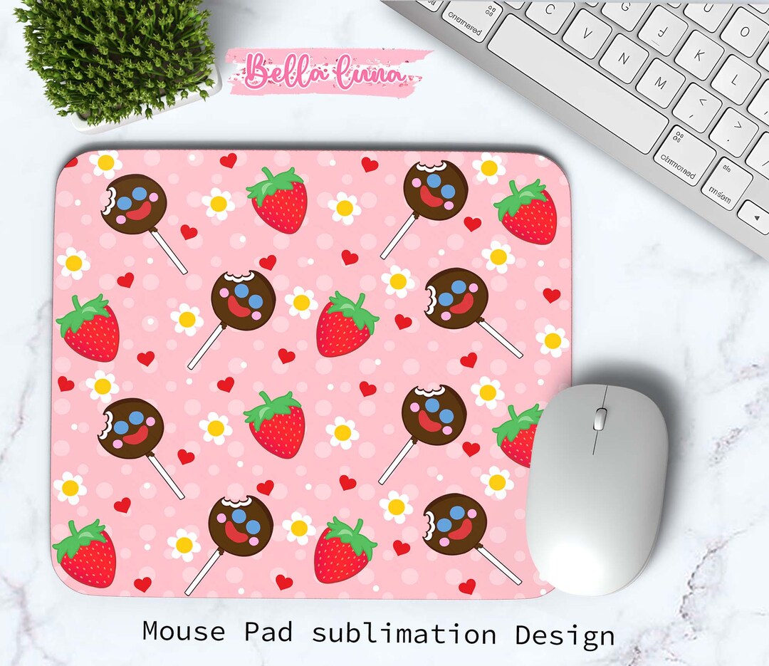 Strawberry Mouse Pad Sublimation Design, Candy Mouse Pad PNG Design ...