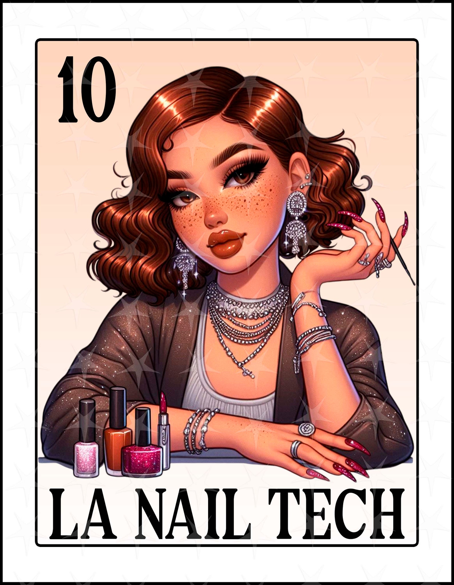 Loteria Card En Espanol, Sublimation Design, La Nail Tech PNG Design, Instant Download, Spanish ...