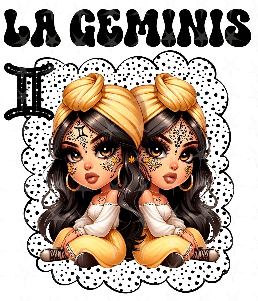 La Geminis Spanish PNG Design, Sublimation Digital Design, Instant ...