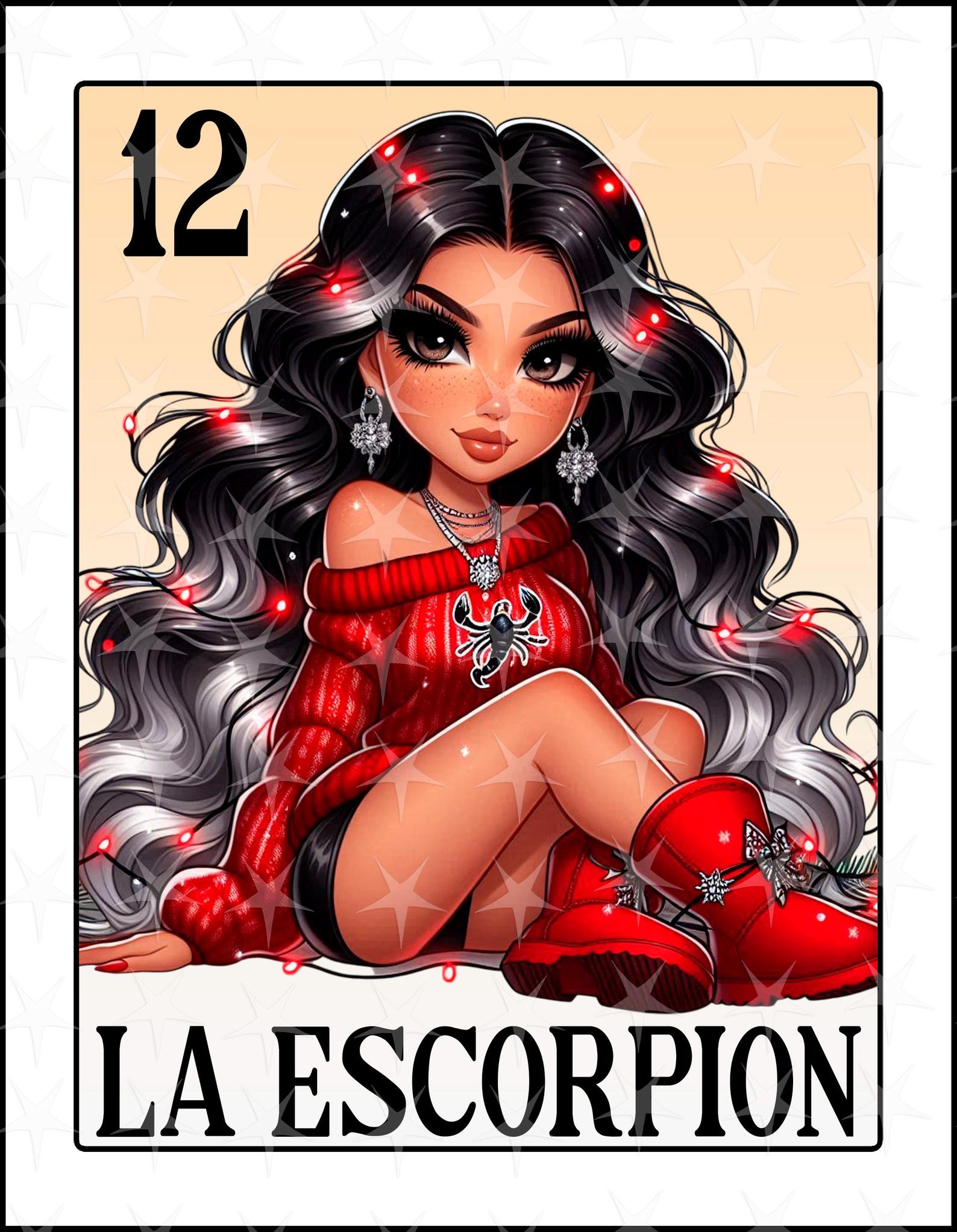 Loteria Card En Espanol, La Escorpion, Chola Zodiac Chibi Style ...