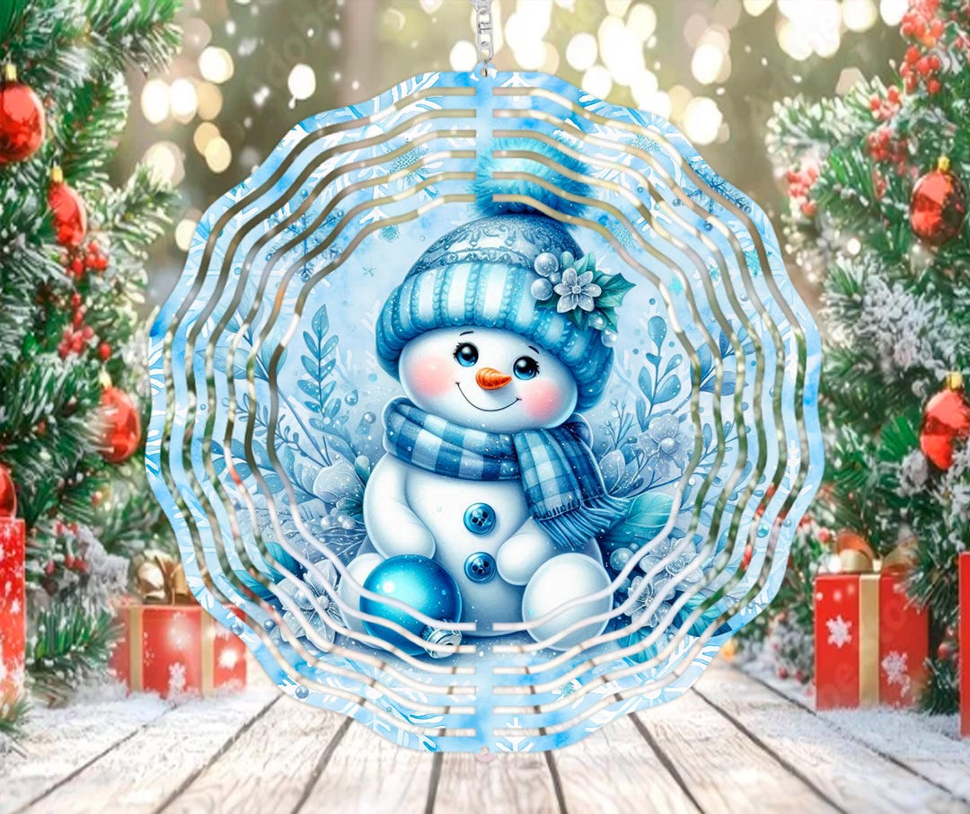 Snowmen Wind Spinner PNG: Christmas Sublimation Design (digital ...