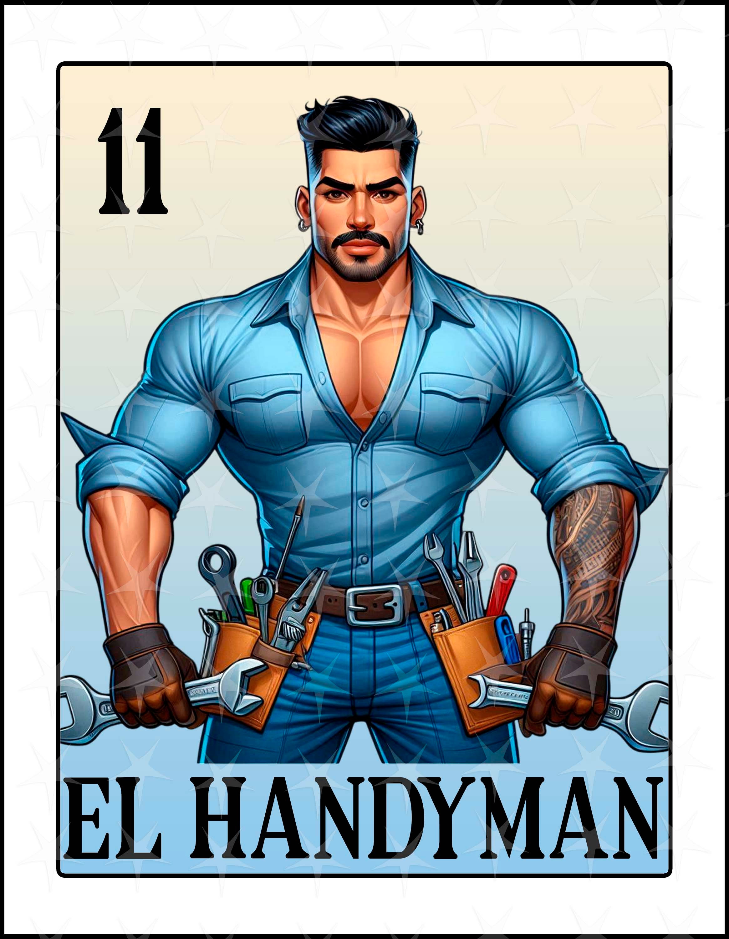 Loteria Card En Espanol, Sublimation Design, El Handyman Digital Card ...