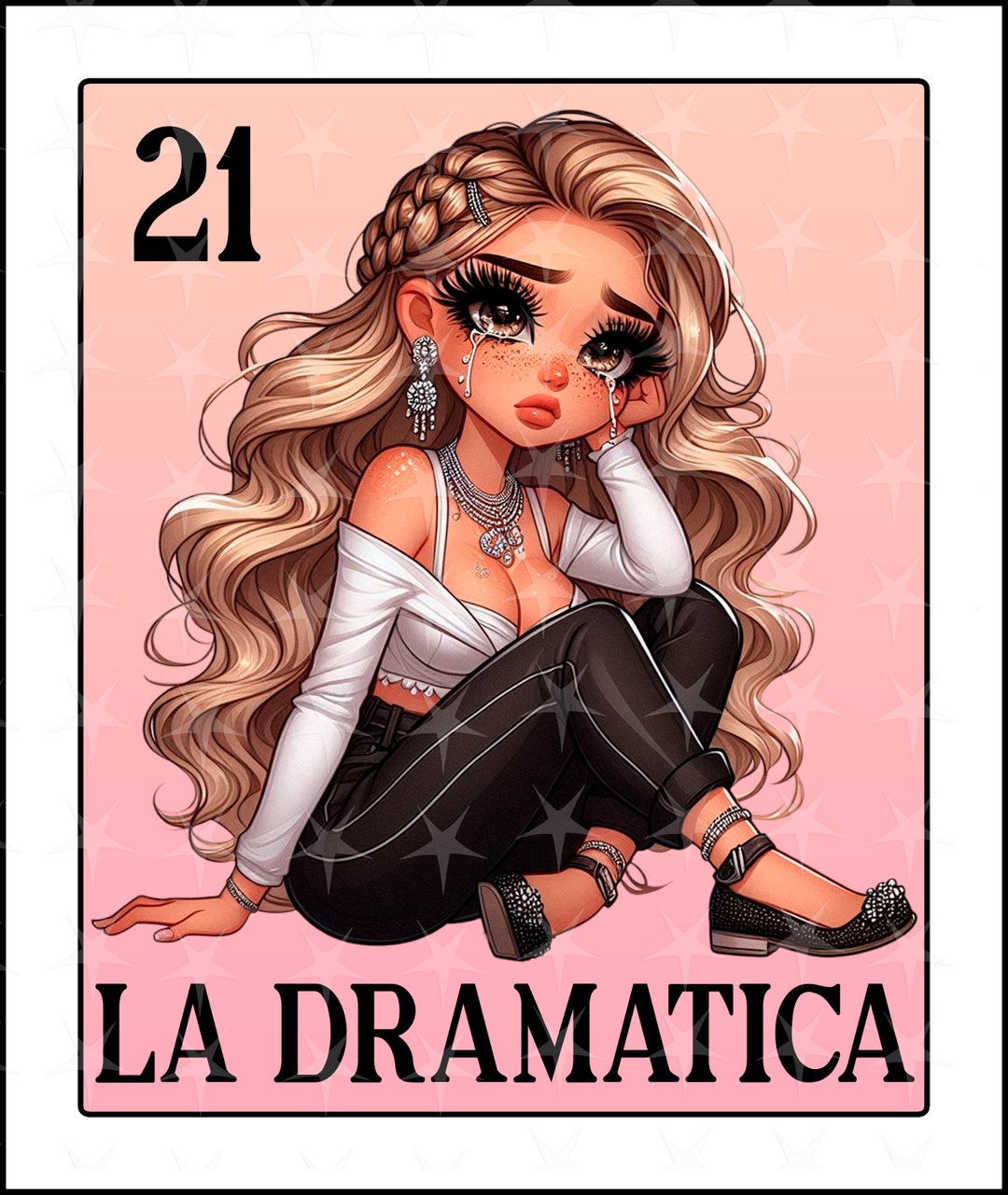 Loteria Card En Espanol, Sublimation Design, Cute La Dramatica Design ...