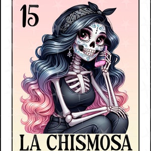 La Chismosa Loteria Card: Skeleton Sublimation Design (digital Download ...