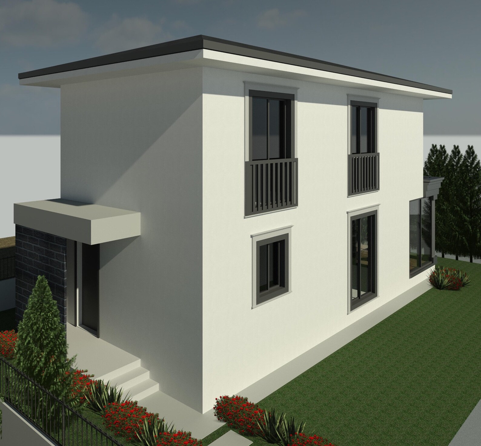 Architectural Project,white ,village House,plan,project,modern House ...