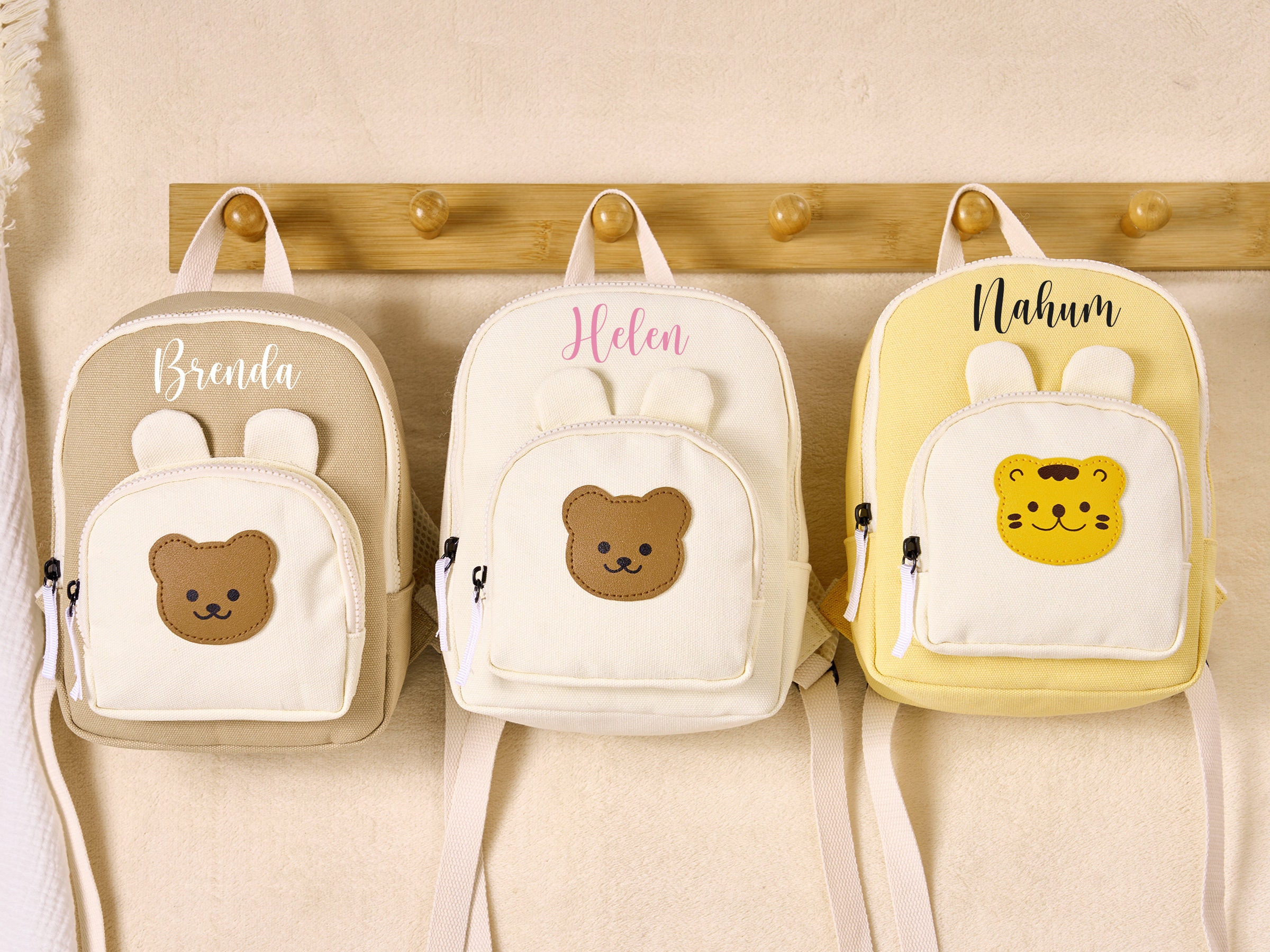 Personalized Canvas Kids Backpack Toddler Backpack With Name Kids Child ...