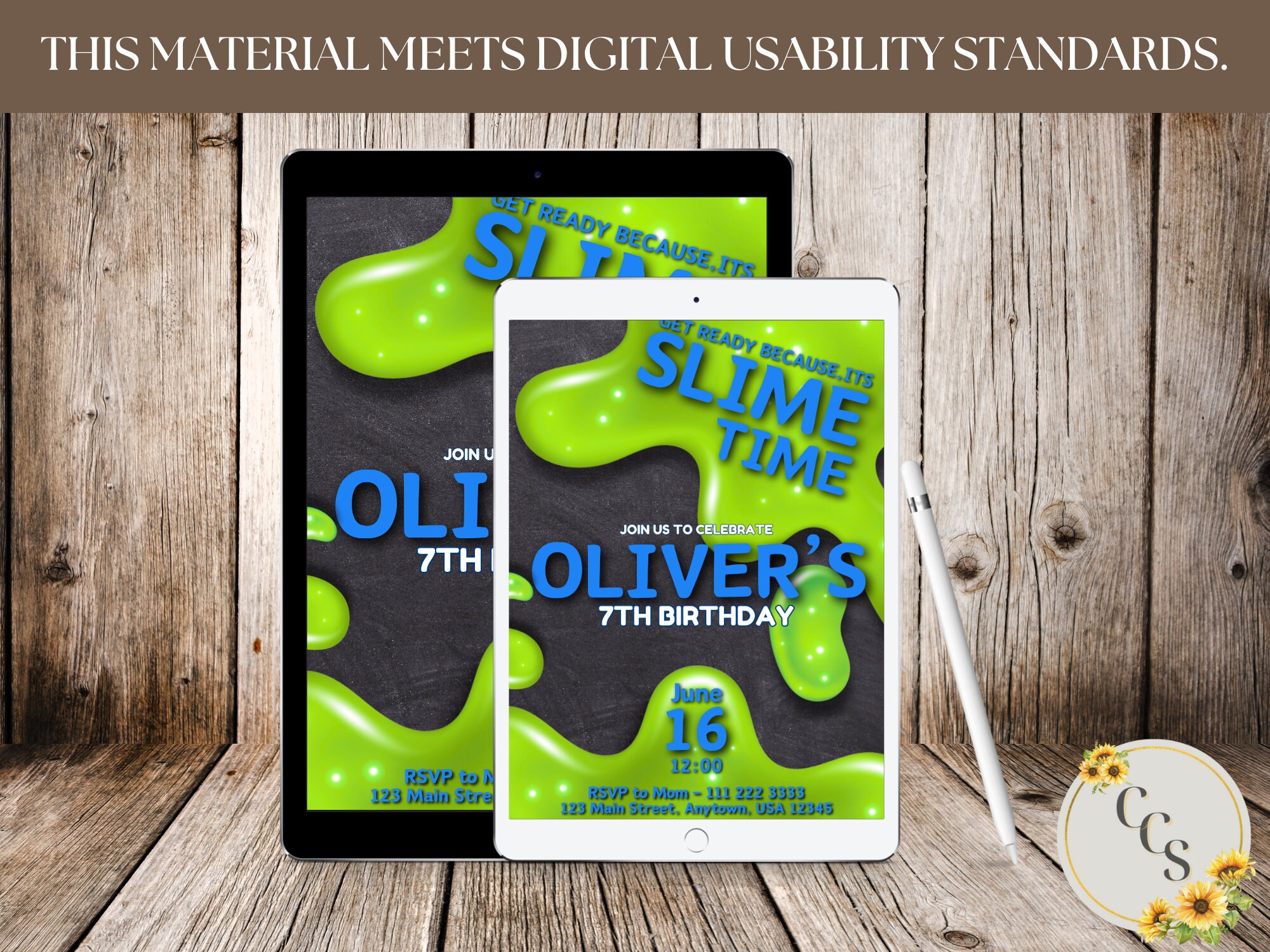 Editable Slime Birthday Party Invitation Template Printable Slime Party ...