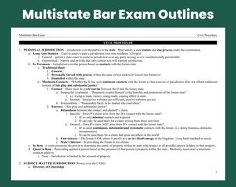 MBE Multistate Bar Exam Evidence Outline MBE Preparation Law Notes UBE ...