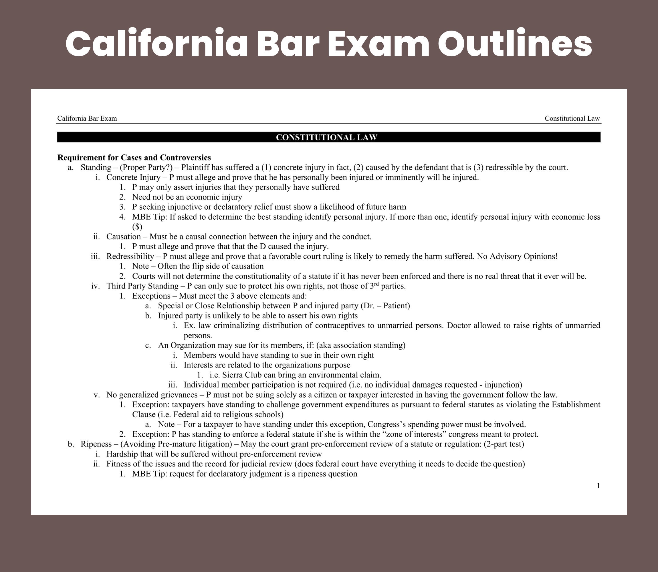 California Bar Exam Outlines: All 13 Subjects CA Bar Exam Prep Notes - Etsy