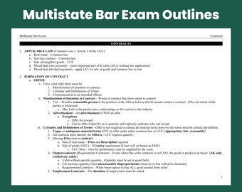 MBE Multistate Bar Exam Evidence Outline MBE Preparation Law Notes UBE ...