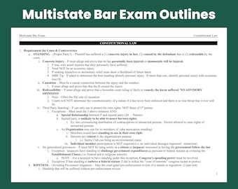 MBE Multistate Bar Exam Evidence Outline MBE Preparation Law Notes UBE ...