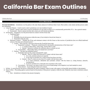 California Bar Exam Outlines: All 13 Subjects CA Bar Exam Prep Notes - Etsy