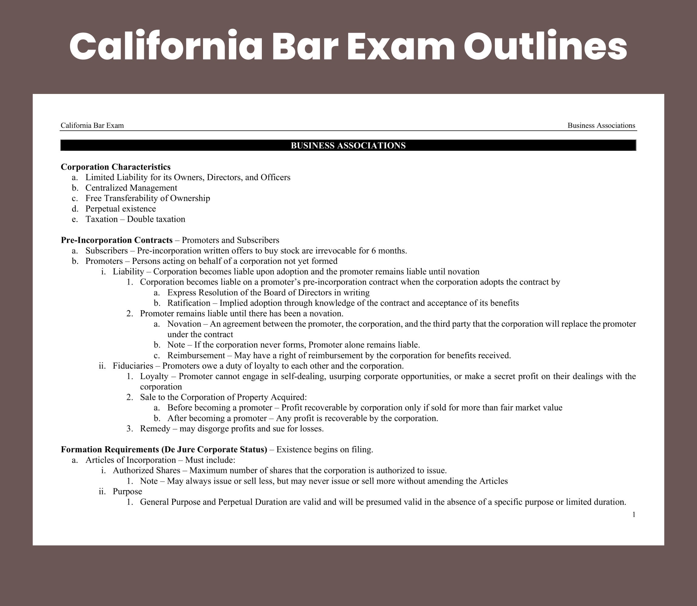 California Bar Exam Outlines: All 13 Subjects CA Bar Exam Prep Notes - Etsy