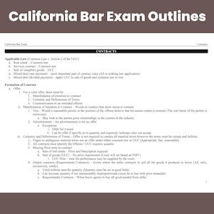 California Bar Exam Outlines: All 13 Subjects CA Bar Exam Prep Notes - Etsy