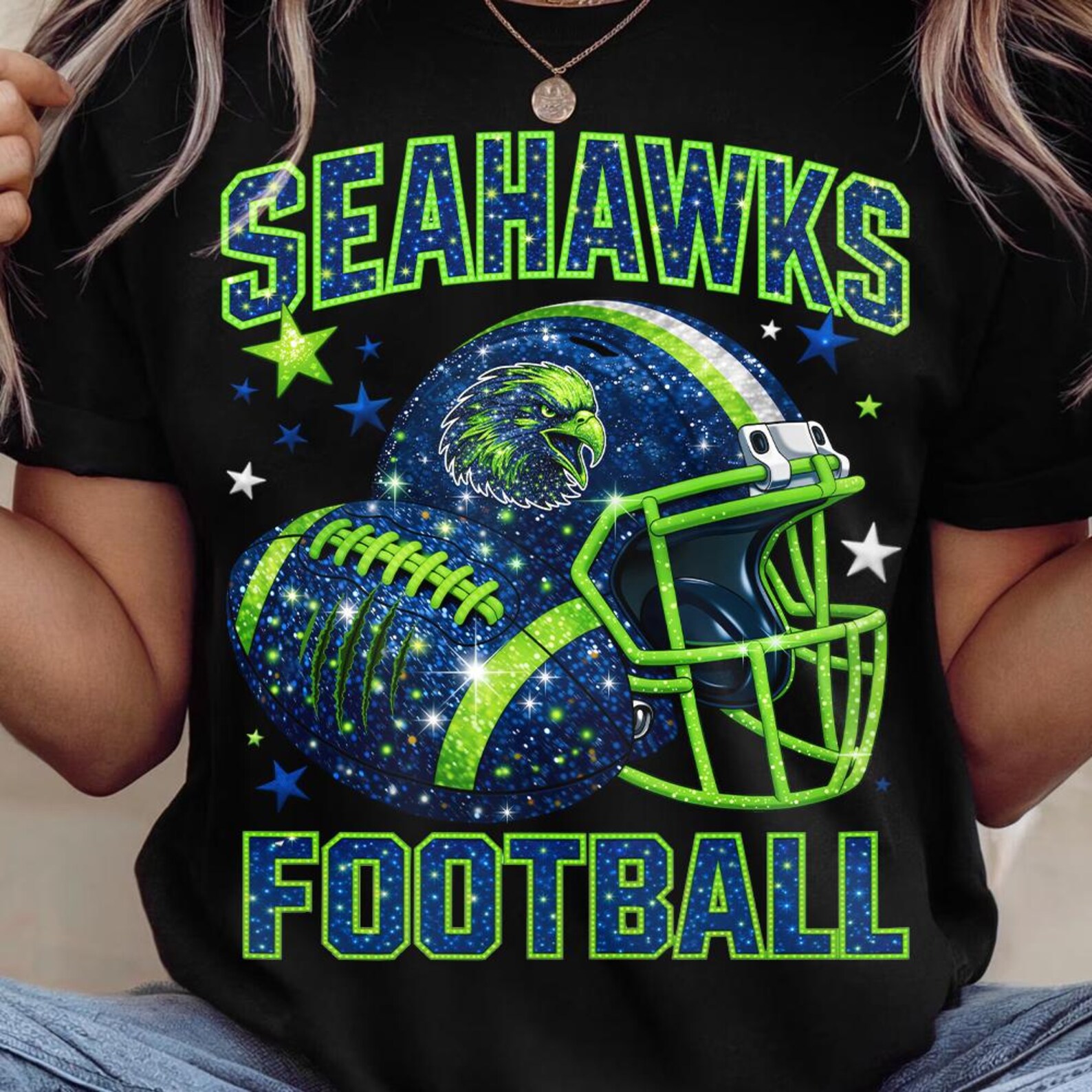 Seahawks Football Sublimation PNG | Glitter Sports Design | Game Day ...