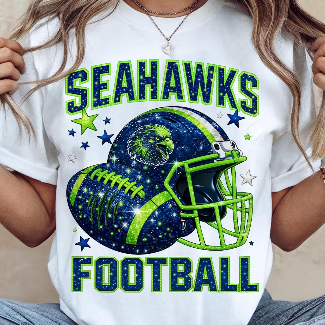 Seahawks Football Sublimation PNG | Glitter Sports Design | Game Day ...