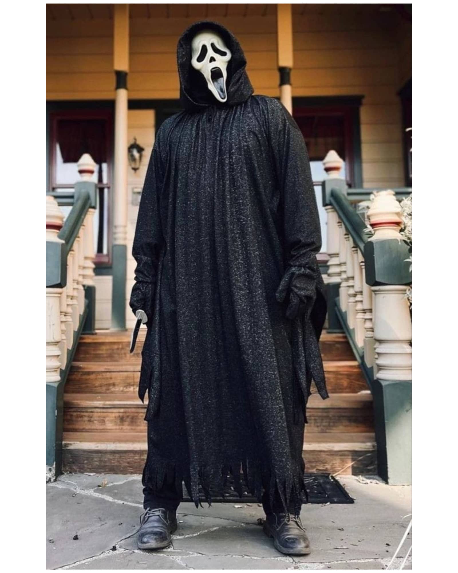 Custom Black Kw Scream Robe, Room Escape Cosplay Ghost Outfit, Sparkle ...