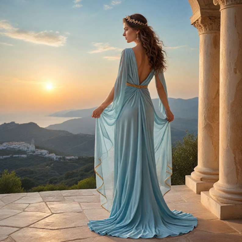 Renaissance Goddess Toga, Ancient Greek Women Costume, Medieval ...