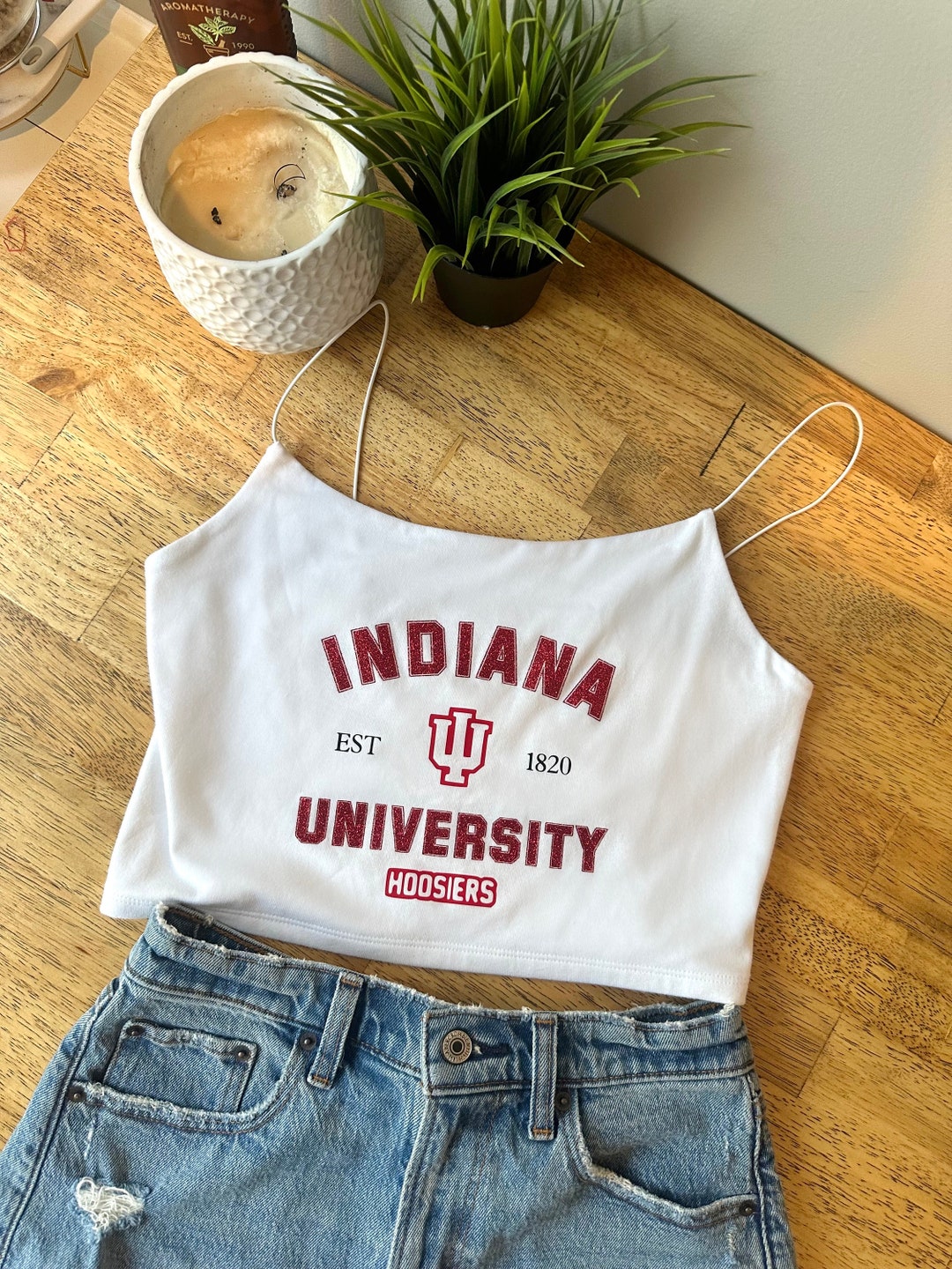 Indiana University Cropped Tank Top - Etsy
