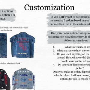 Custom University Jean Jacket. Unique to Buyers Style - Etsy