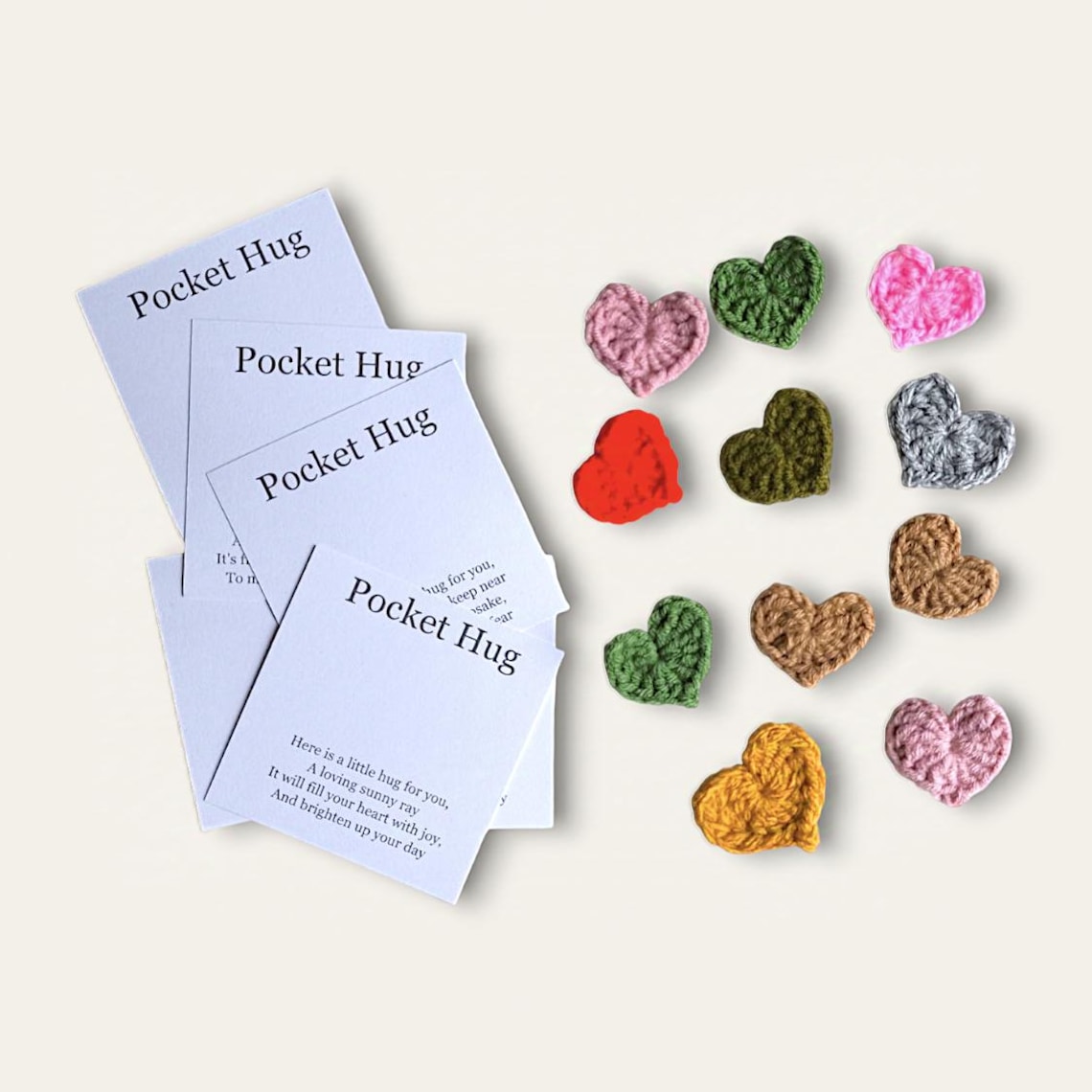 PDF Printable Pocket Hug Card, 6 Different Text Poem Thinking of You ...