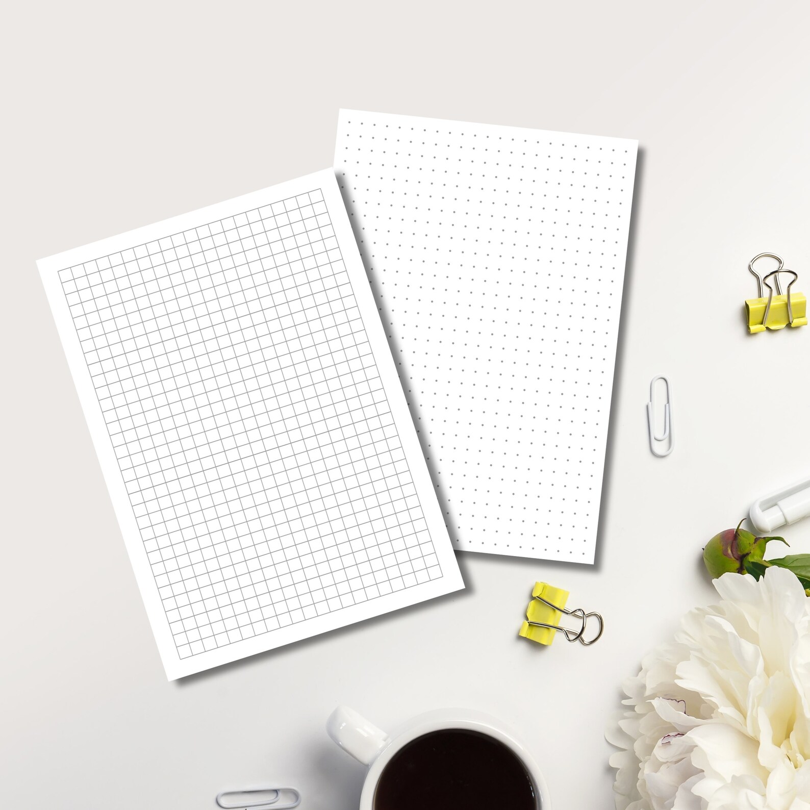 PDF Printable Note Pages, A4/A5, Lined Notes Template, Grid Notes ...