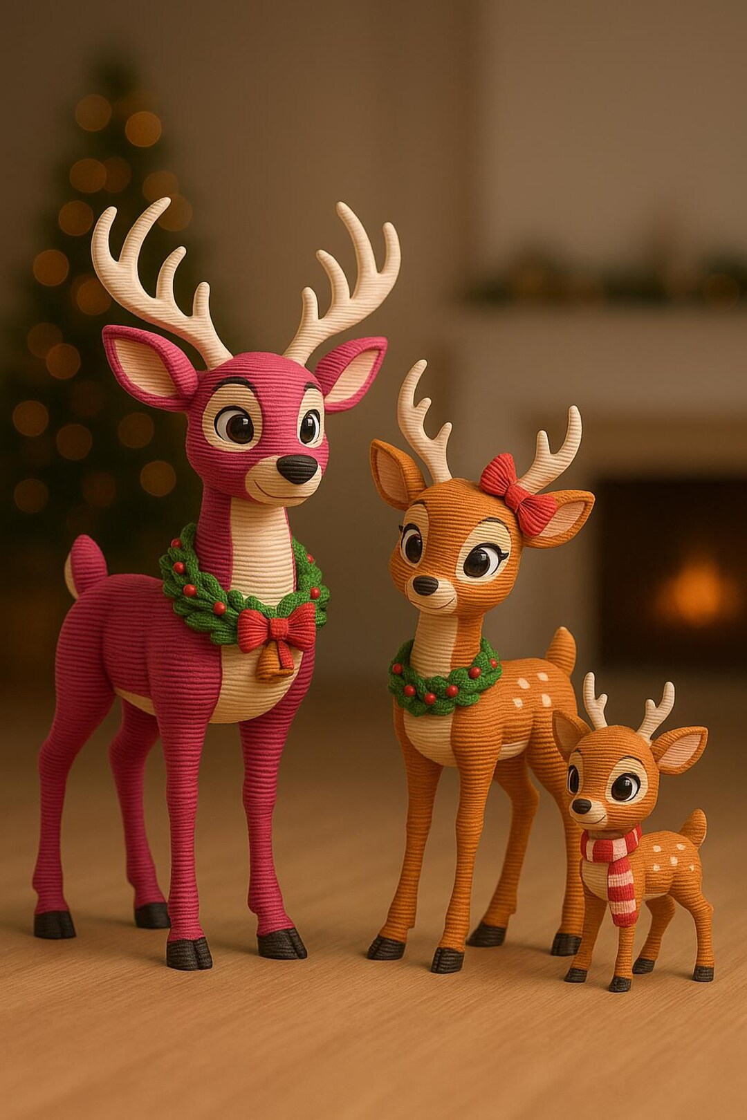 Christmas Reindeer Family STL | 3D Printable Holiday Decor (digital ...