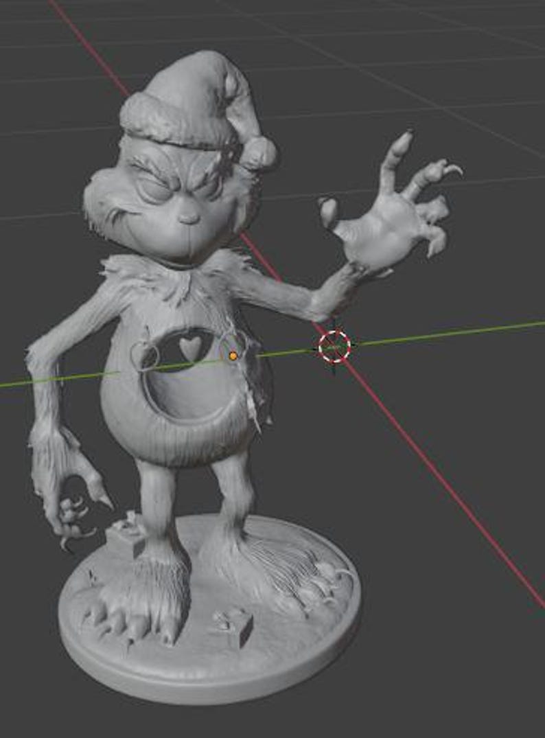 Grinch STL File | Inspired Christmas Figurine STL | Holiday Decor 3D ...
