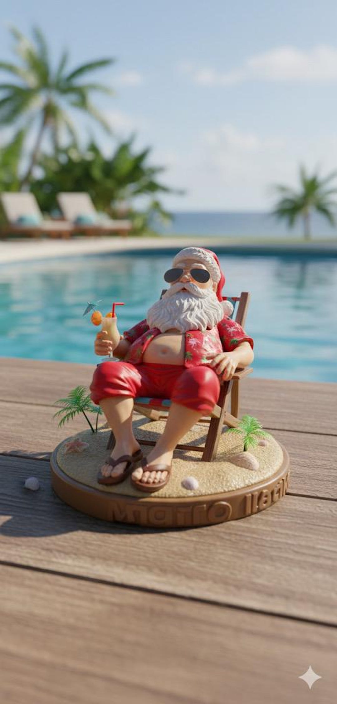 Commercial STL | Vacation Santa File | Santa on Holiday 3D Model ...