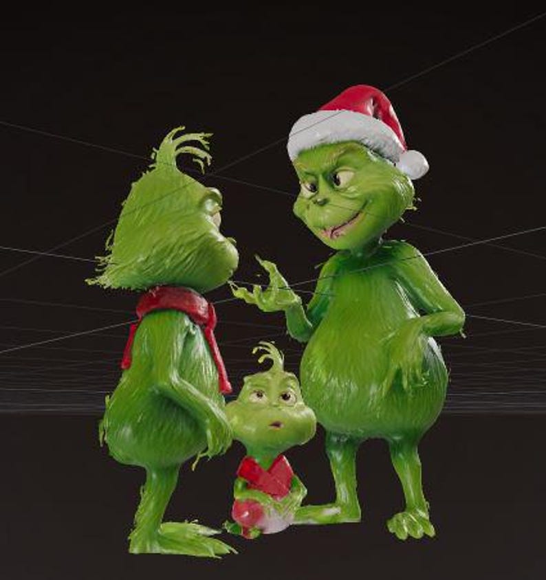 Grinch Family STL File | 3D Printable Christmas Figurines | Funny ...