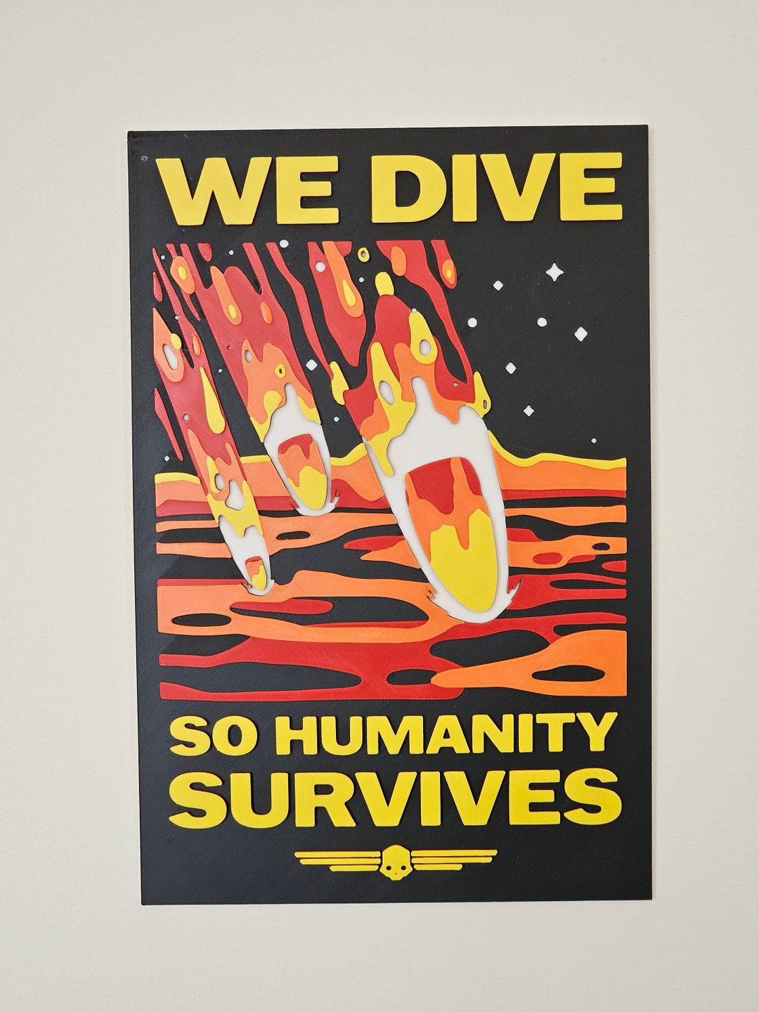 We Dive so Humanity Survives Propaganda Art Video Game 3D Plate/poster ...