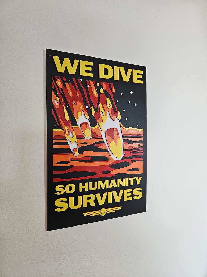 We Dive so Humanity Survives Propaganda Art Video Game 3D Plate/poster ...