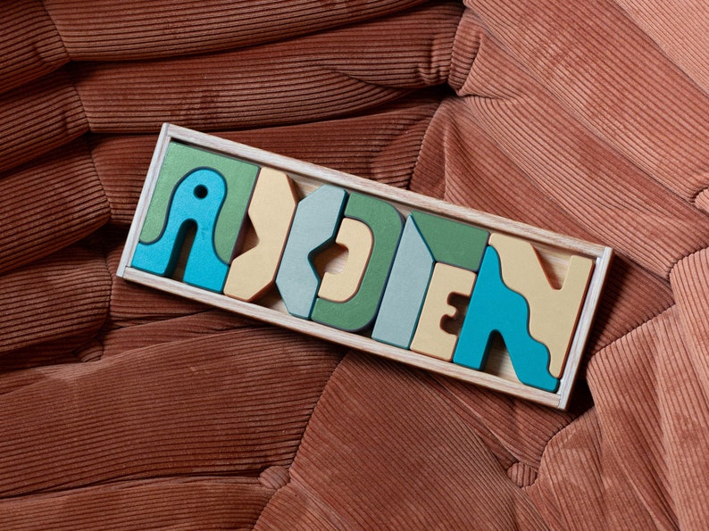 Custom Modern Wooden Name Puzzle, Personalized Design Children’s Toy ...