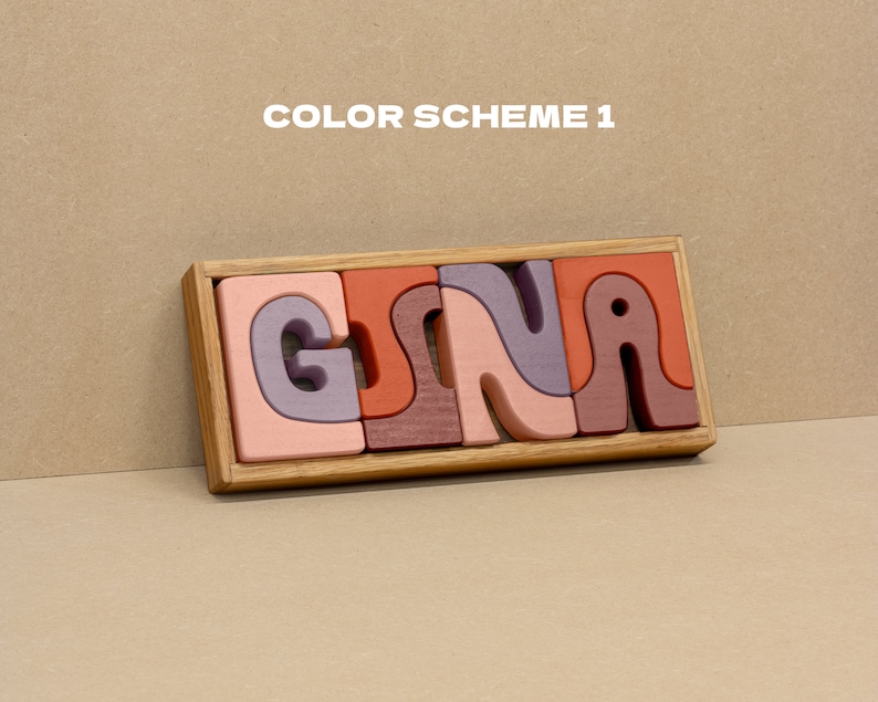 Custom Modern Wooden Name Puzzle, Personalized Design Childrens Toy ...